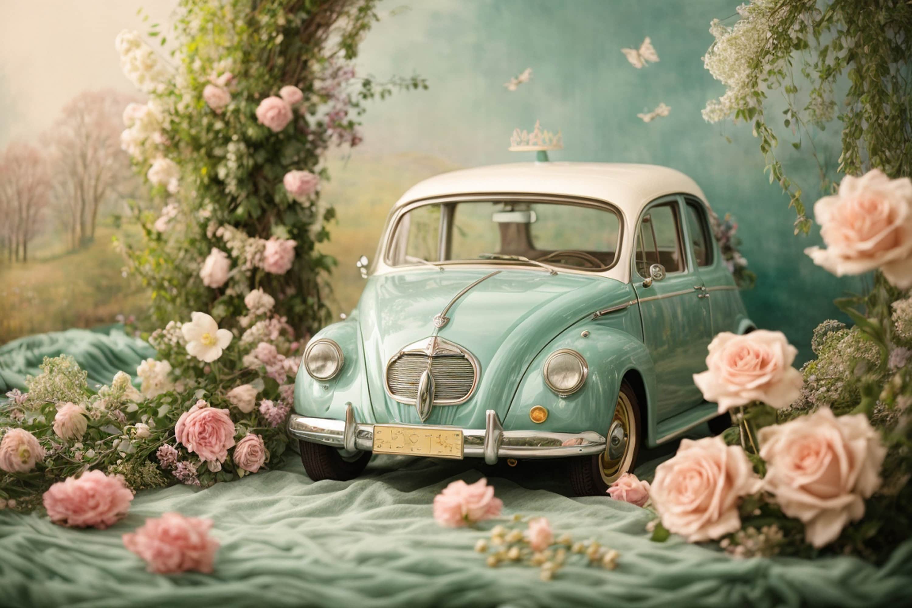 Spring Vintage Backdrops , Vintage Pastel Spring Portrait, Vintage ...