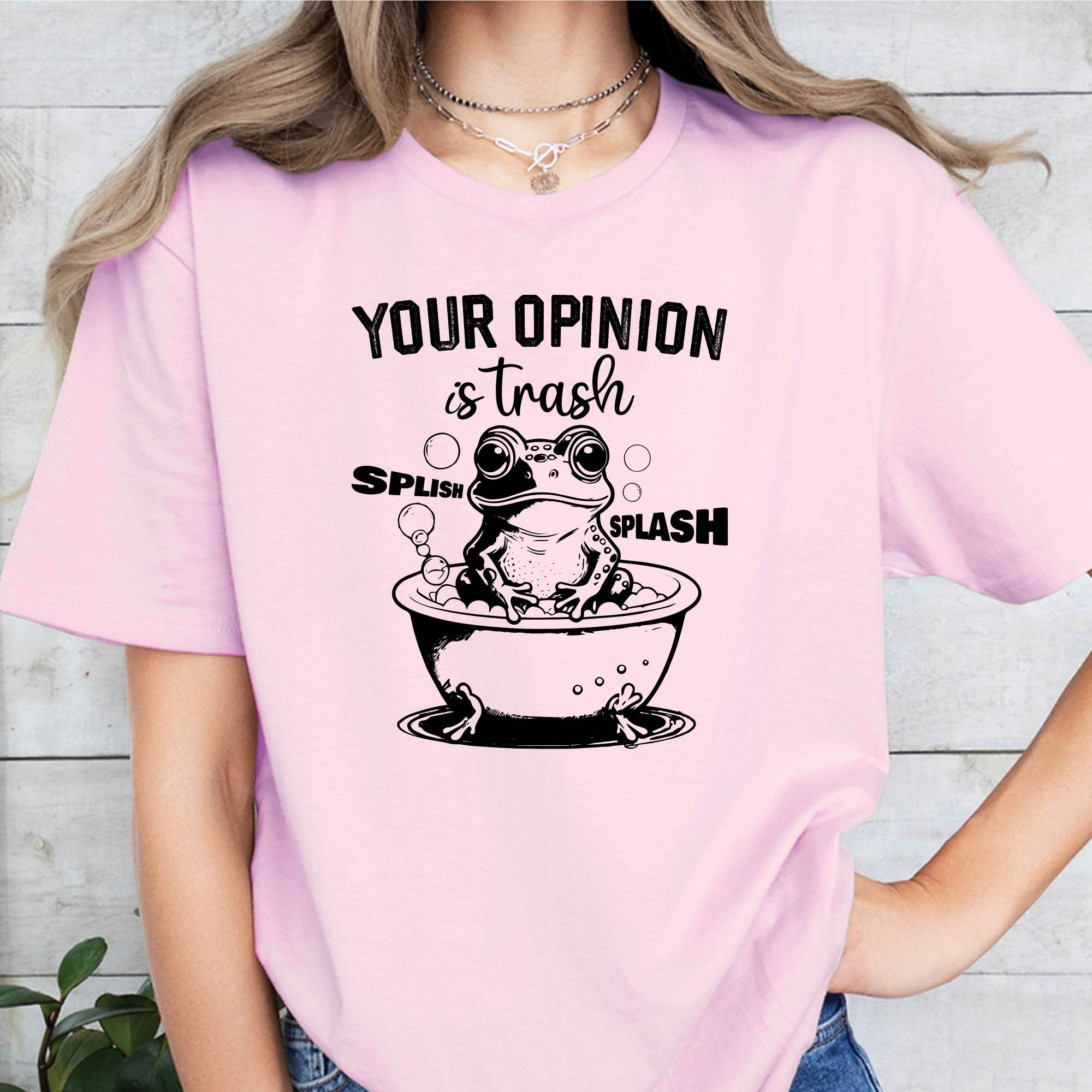 Splish Splash Your Opinion is Trash, Funny T Shirt, Sarcastic Tee, Meme T Shirt, Funny Frog Tee ...