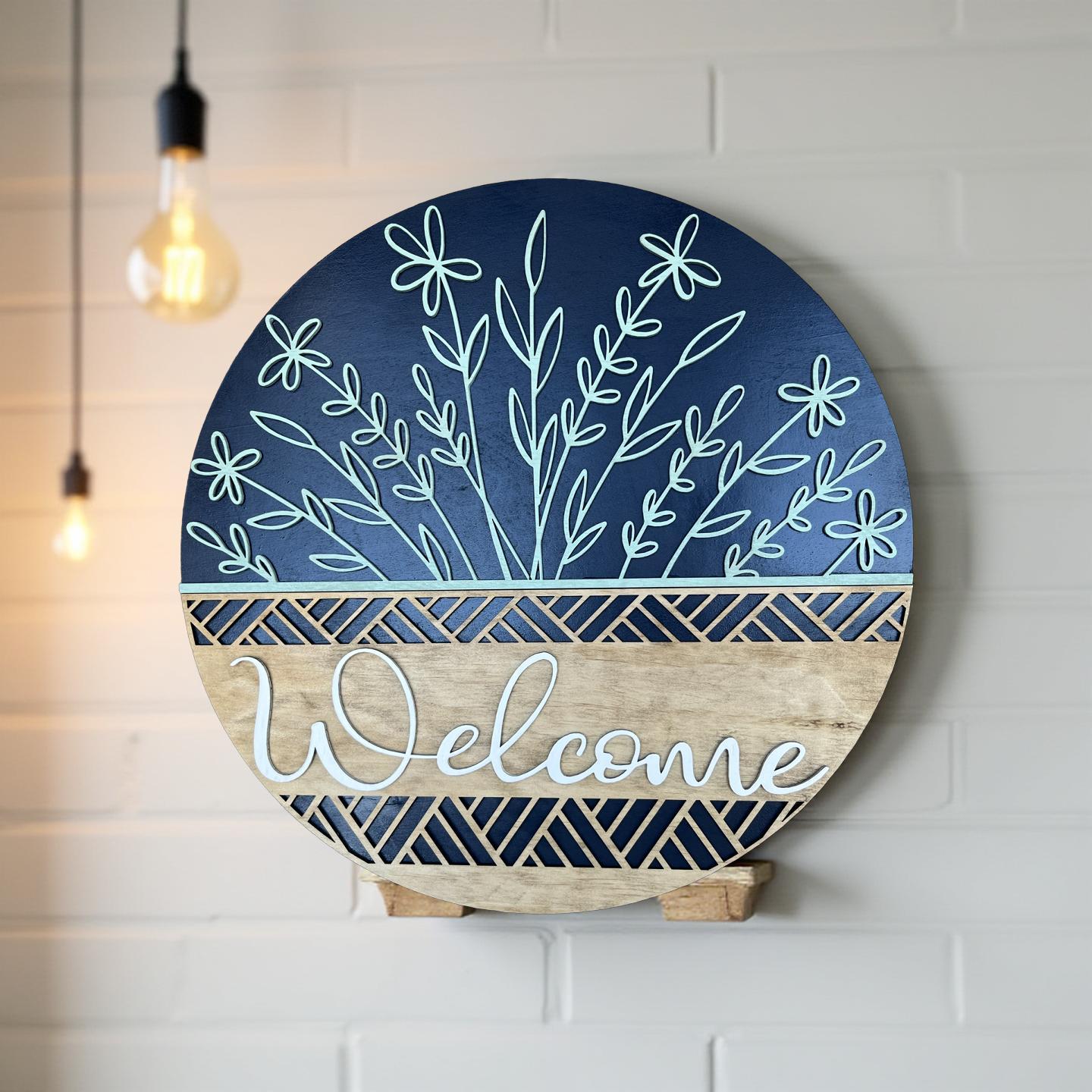 Welcome Front Door Sign, Wild Flower Front Door Sign, Wild Flower Door ...