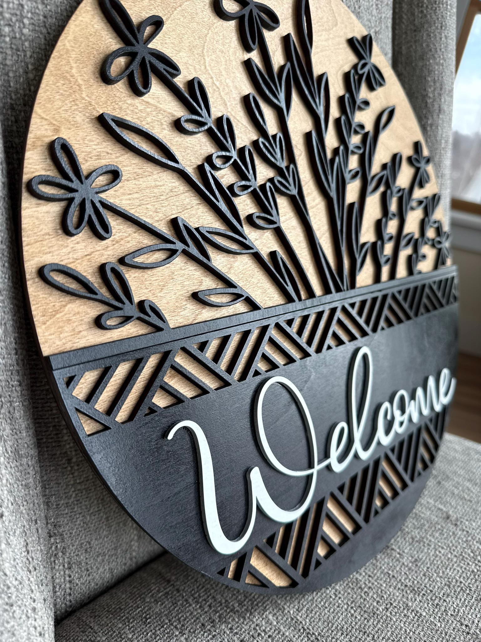 Welcome Front Door Sign, Wild Flower Front Door Sign, Wild Flower Door ...