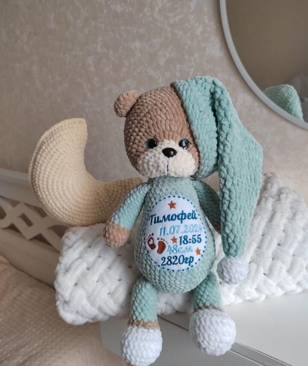 Мягкая игрушка корова ручной работы, связанная крючком - Etsy
