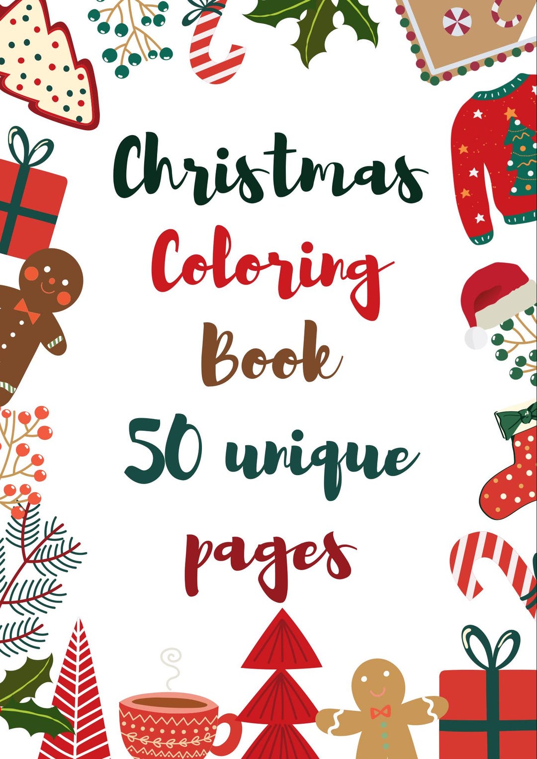 Christmas Coloring Book | Digital Download PDF - Etsy