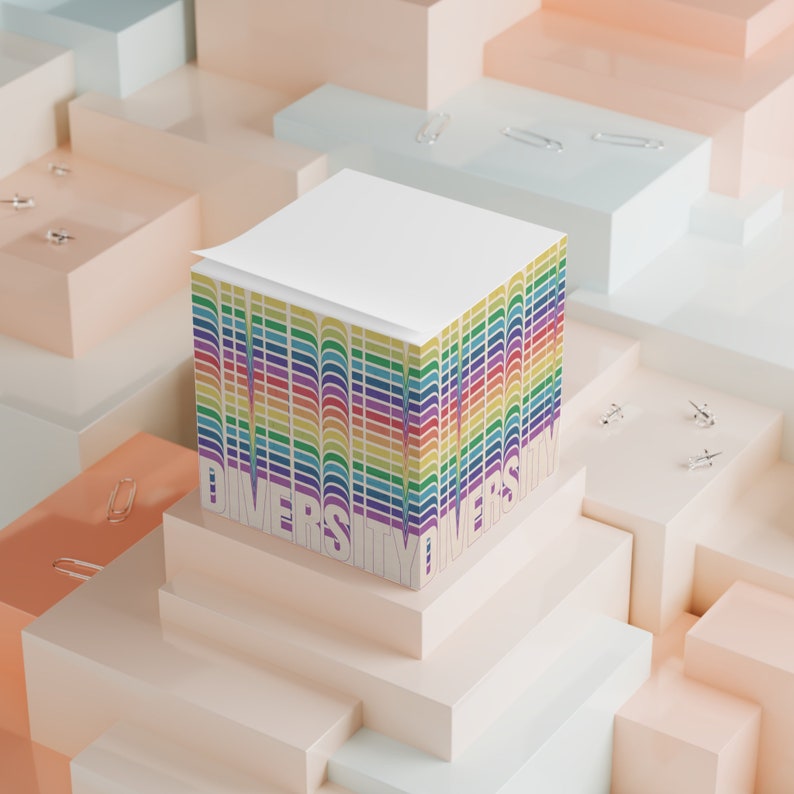Pride Rainbow Diversity Note Cube LGBTQ Gift, Lesbian, Gay, Bisexual ...