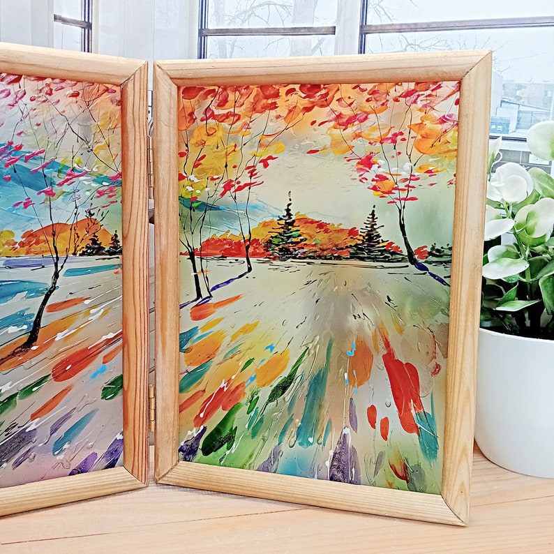 Nature Glass Painting Glass Art Sun Catcher Original Painting Modern ...