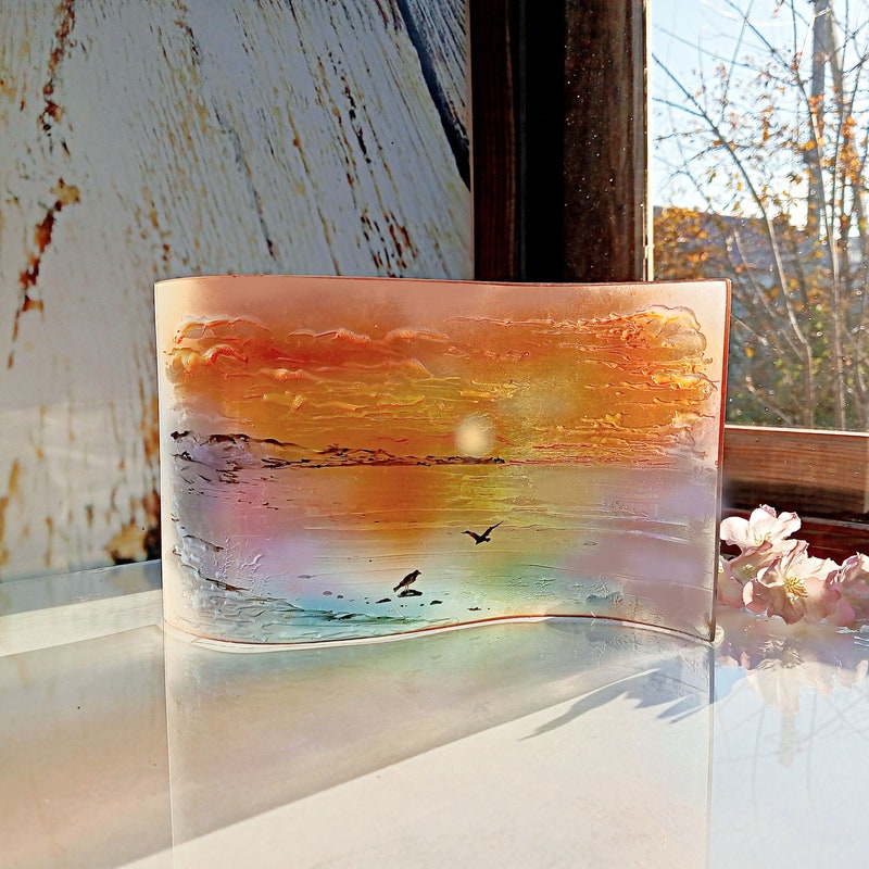 Stain Glass Panel Sunset - Etsy
