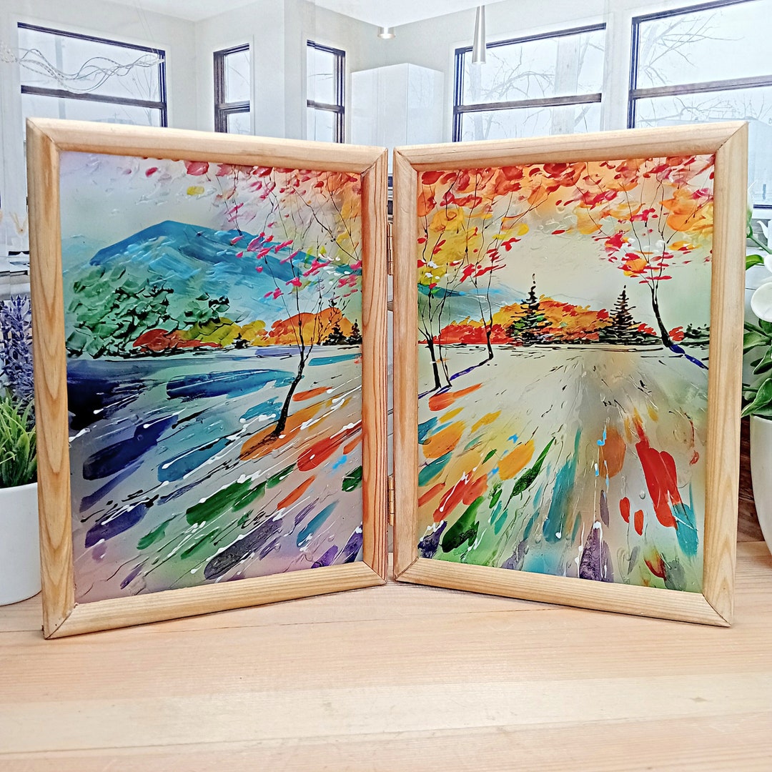 Nature Glass Painting Glass Art Sun Catcher Original Painting Modern ...