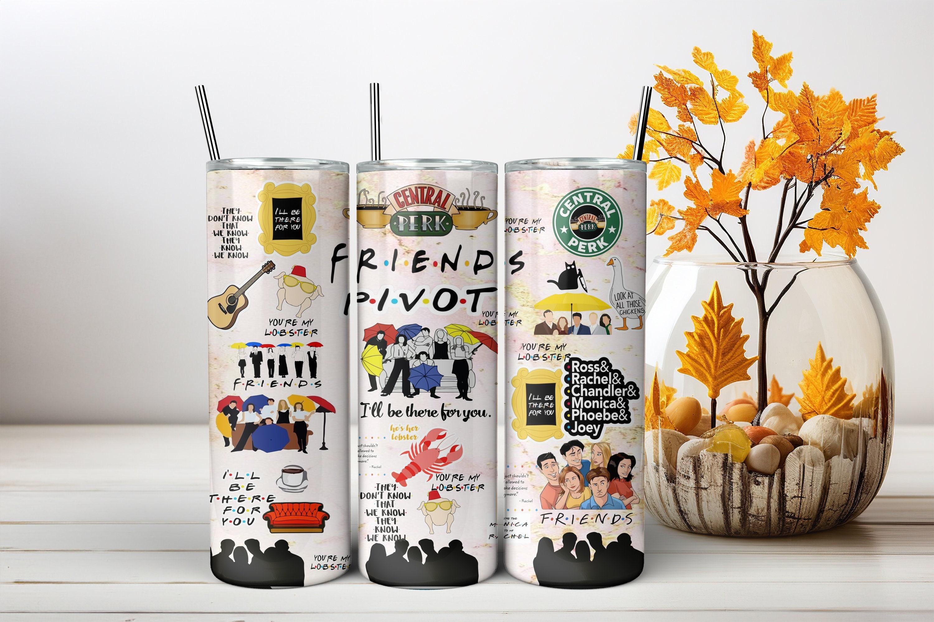 Friends 20 Straight Skinny Tumbler Wrap, Sublimation Wrap, Friends Tv ...