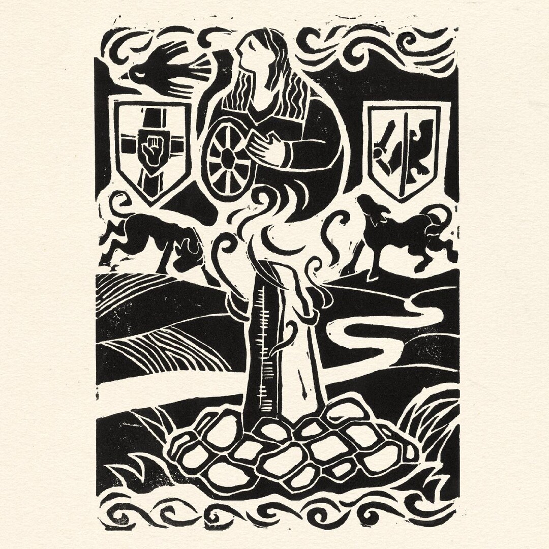 Handmade Irish Mythology Linocut Print- ‘the Táin’ - Etsy