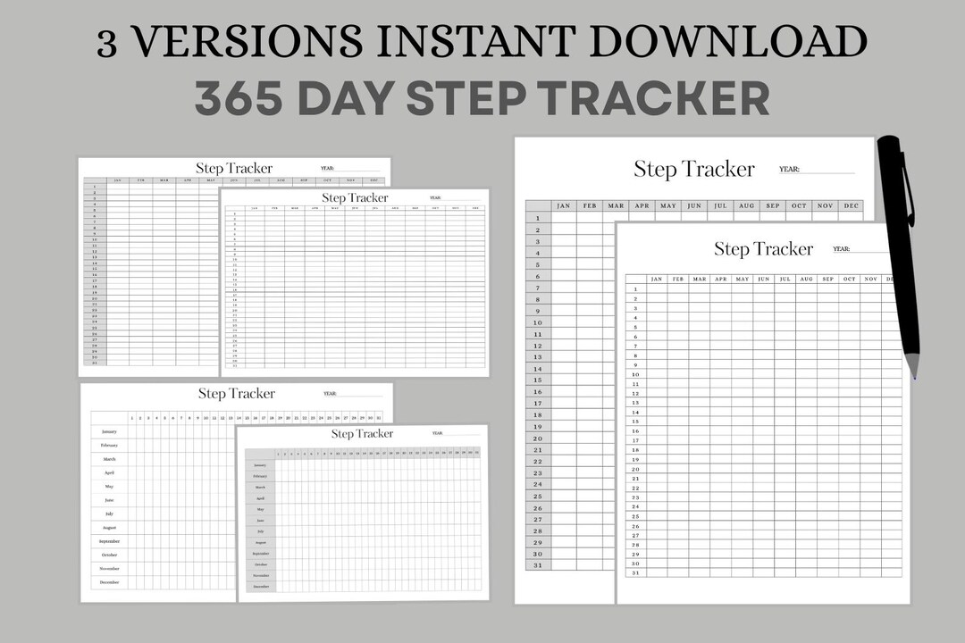 365 Day Step Tracker Journal | Daily Walking Log, Exercise & Fitness ...