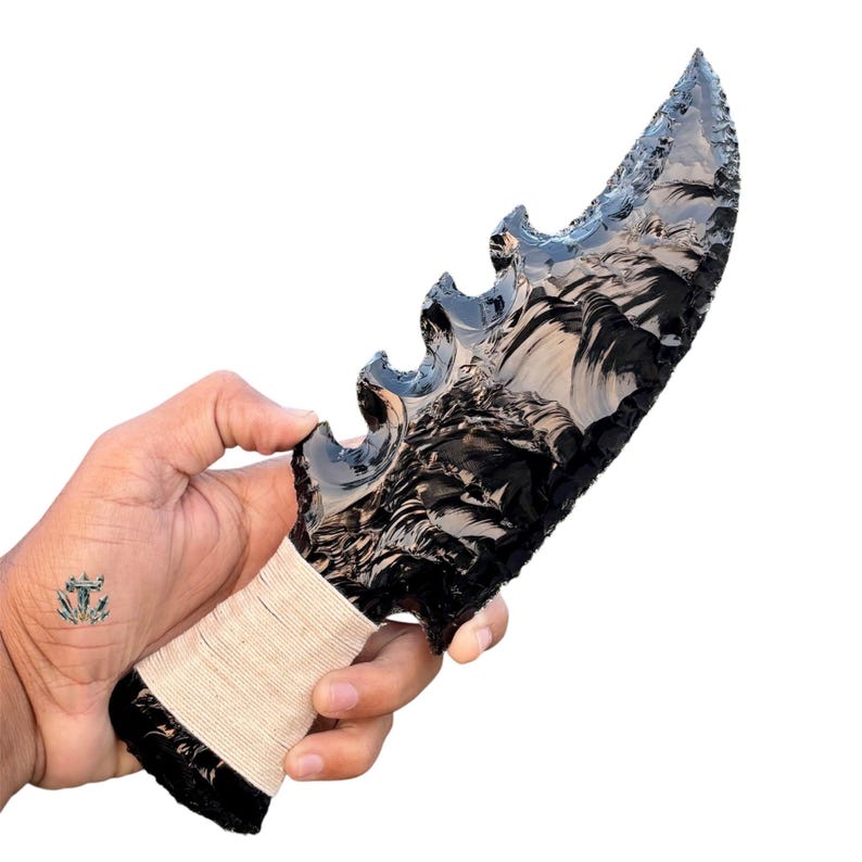 Black Obsidian Knife 10”, Ritual Knife, Crystal Knife,carved Dagger ...