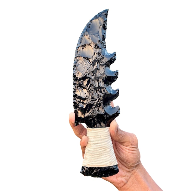 Black Obsidian Knife 10”, Ritual Knife, Crystal Knife,carved Dagger ...