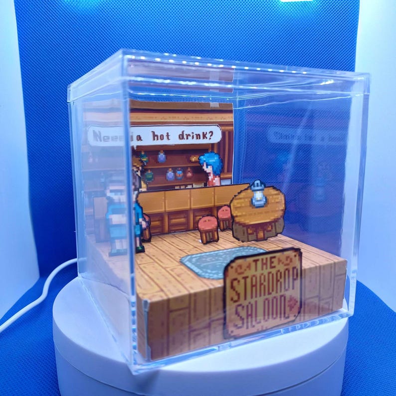 Stardew Valley Stardrop Saloon 3D Diorama, Personalized Handmade Shadow ...