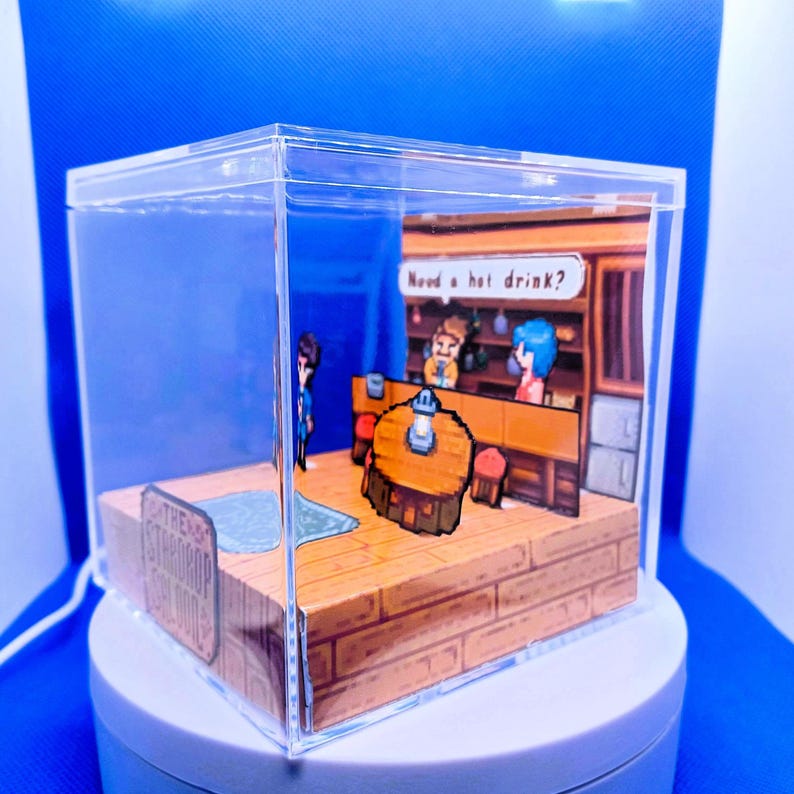 Stardew Valley Stardrop Saloon 3D Diorama, Personalized Handmade Shadow ...