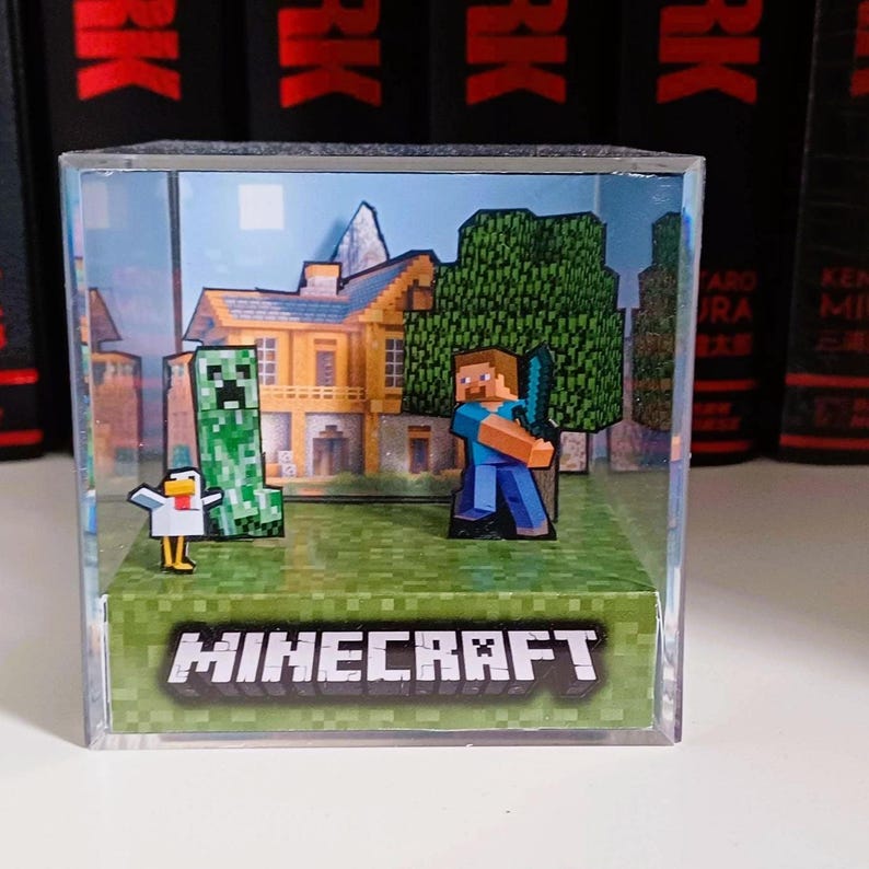 Minecraft 3D Cube Diorama – Handmade Display - Etsy