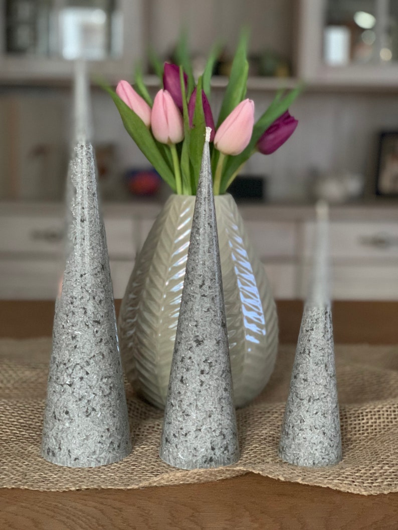 Cone-shaped Candle Made of Stearin Vegan Cone Candle Crystal Candle ...