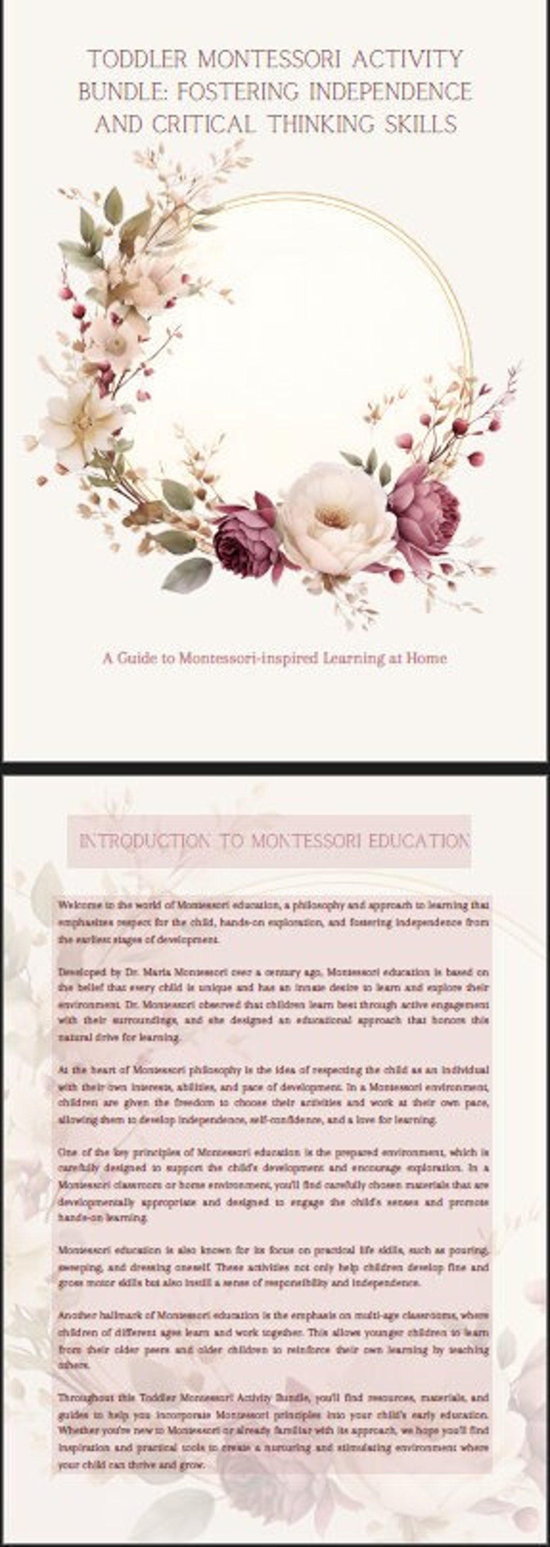 Toddler Montessori Style Activity Bundle: Fostering Independence and ...