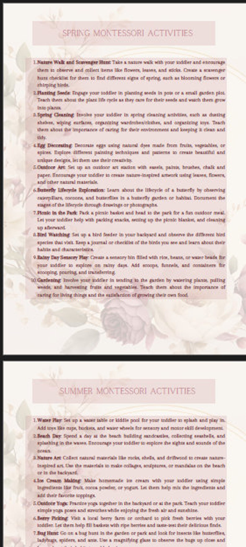 Toddler Montessori Style Activity Bundle: Fostering Independence and ...