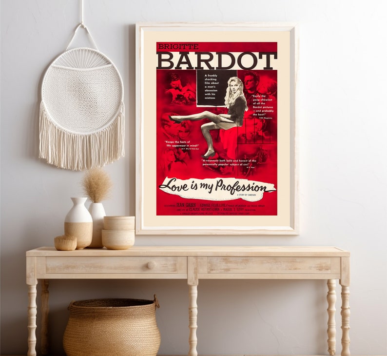 Brigitte Bardot 'love is My Profession' Movie Poster - Vintage Giclée ...