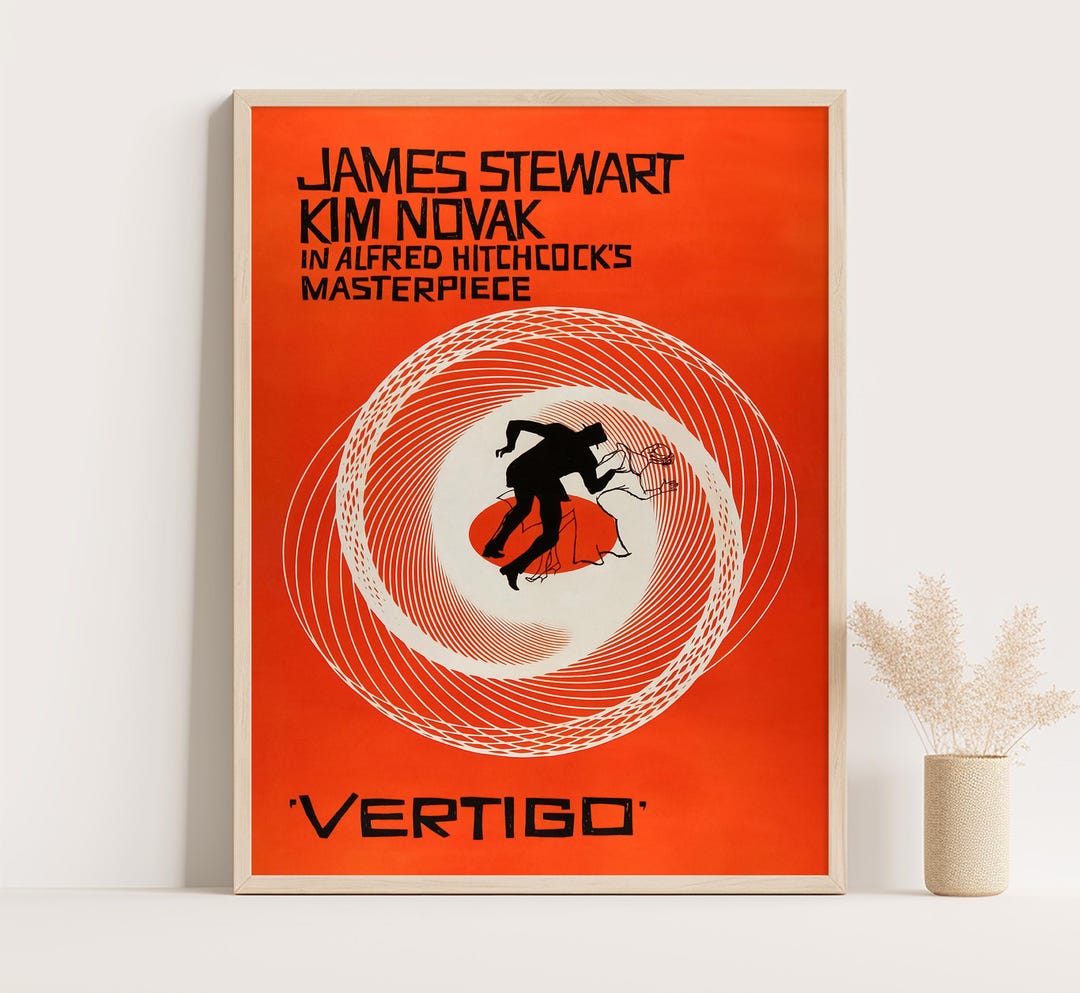 Alfred Hitchcock Vertigo Movie Poster | Movie Lover Gift | Vintage Home ...