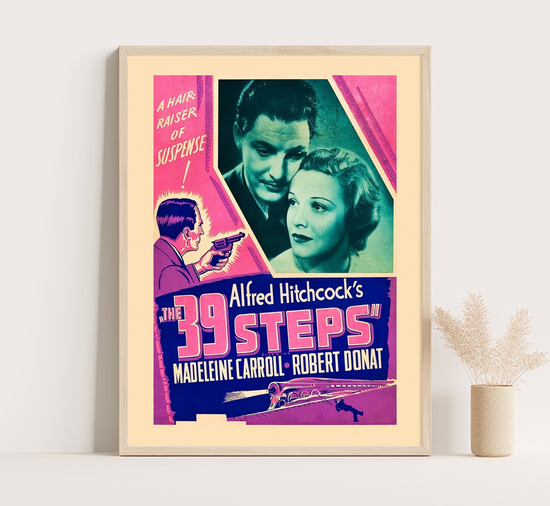 Alfred Hitchcock the 39 Steps Movie Poster Classic Movie Poster Vintage ...