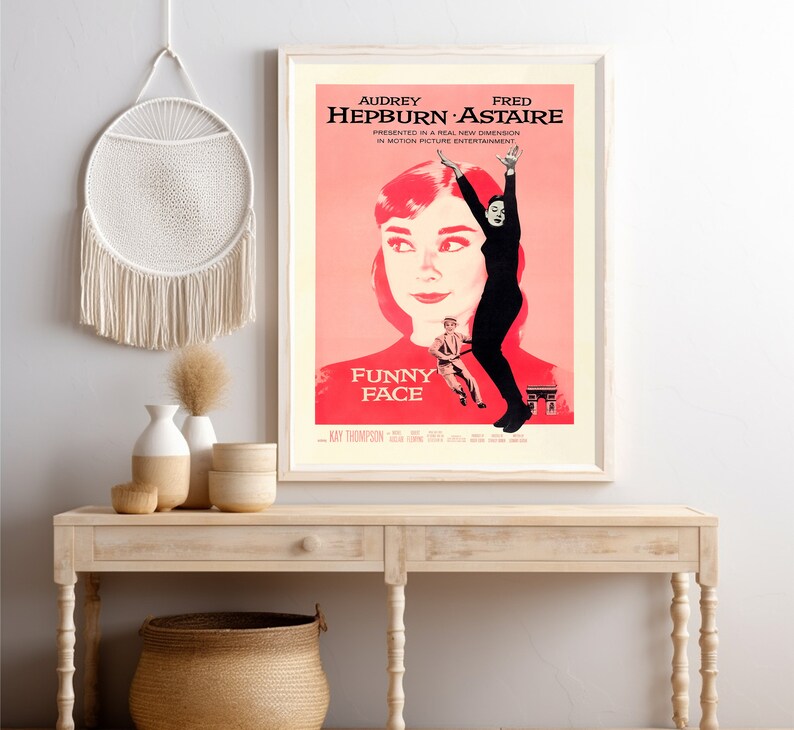 Audrey Hepburn Funny Face Movie Poster Vintage Wall Art Print Etsy