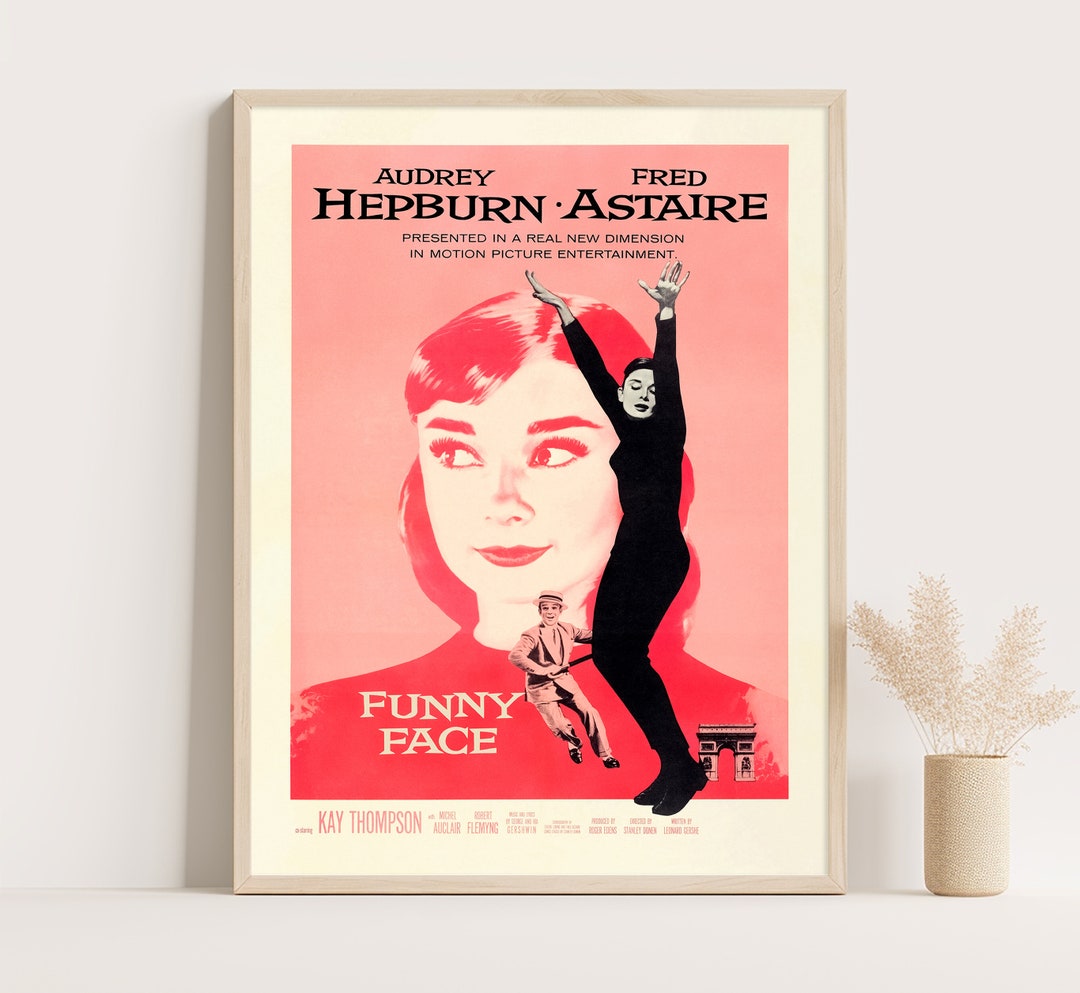 Audrey Hepburn Funny Face Movie Poster Vintage Wall Art Print Etsy