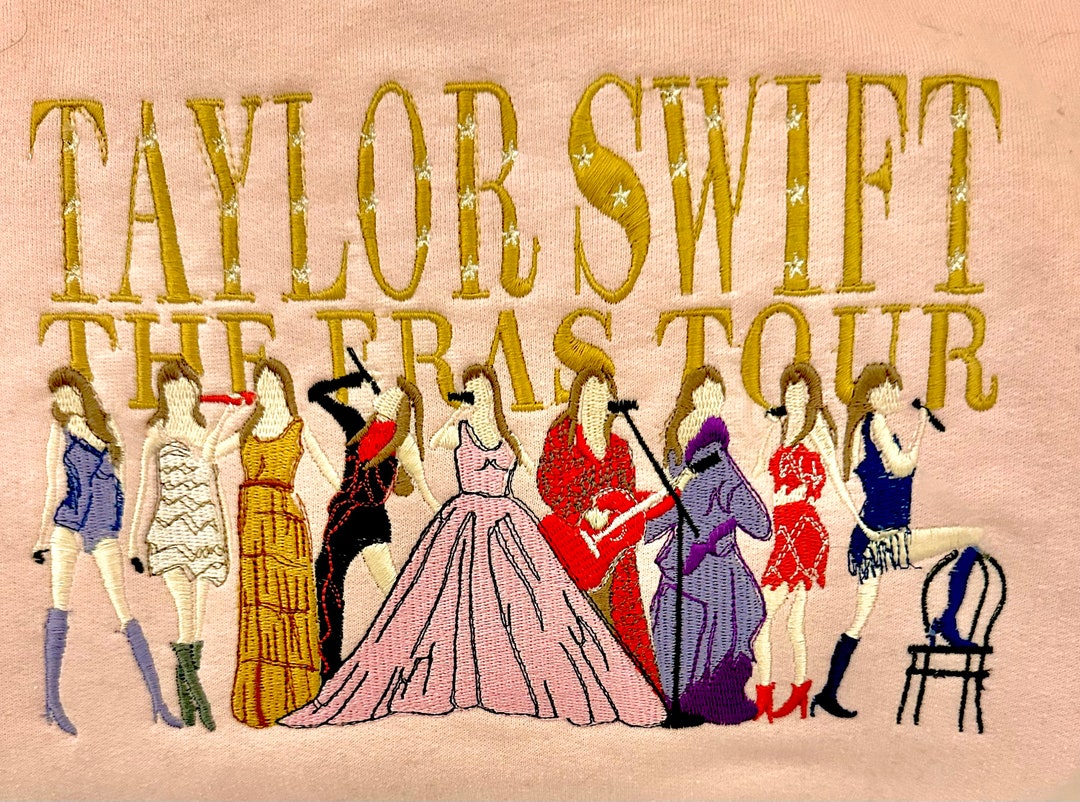 Taylor Swift Embroidered Crew Neck - Etsy
