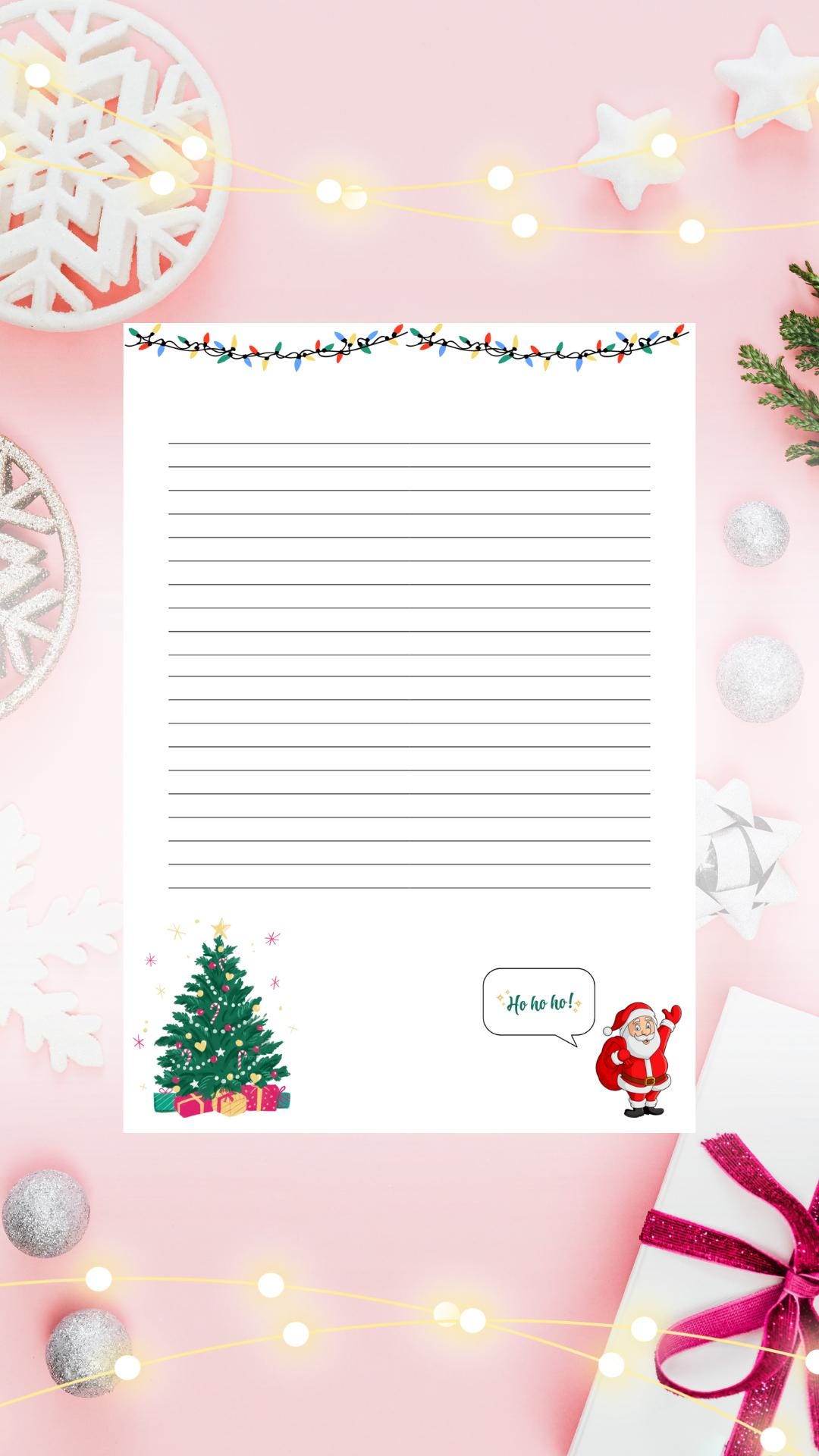 Printable Christmas Stationery, Notebook, Letterhead, Lined Paper ...