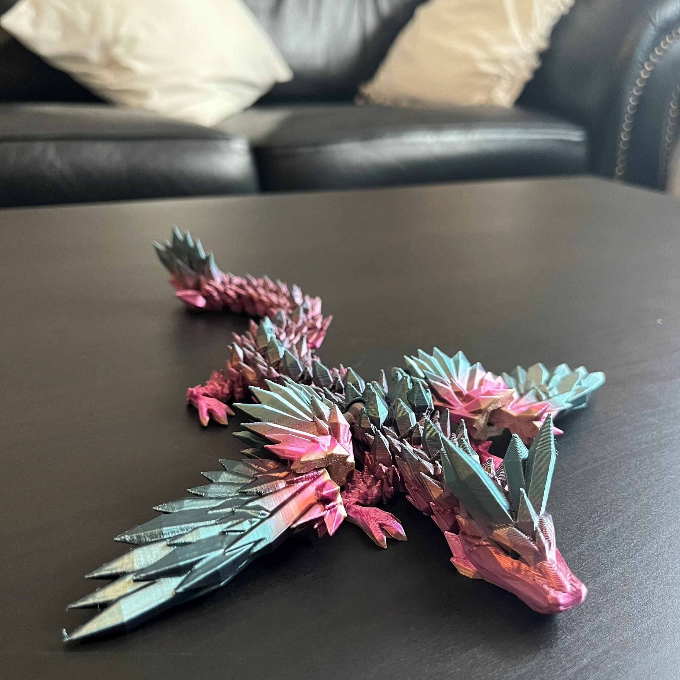 Flexible Dragon Crystal Winged Dragon Articulated Fidget 3D Printed UK ...
