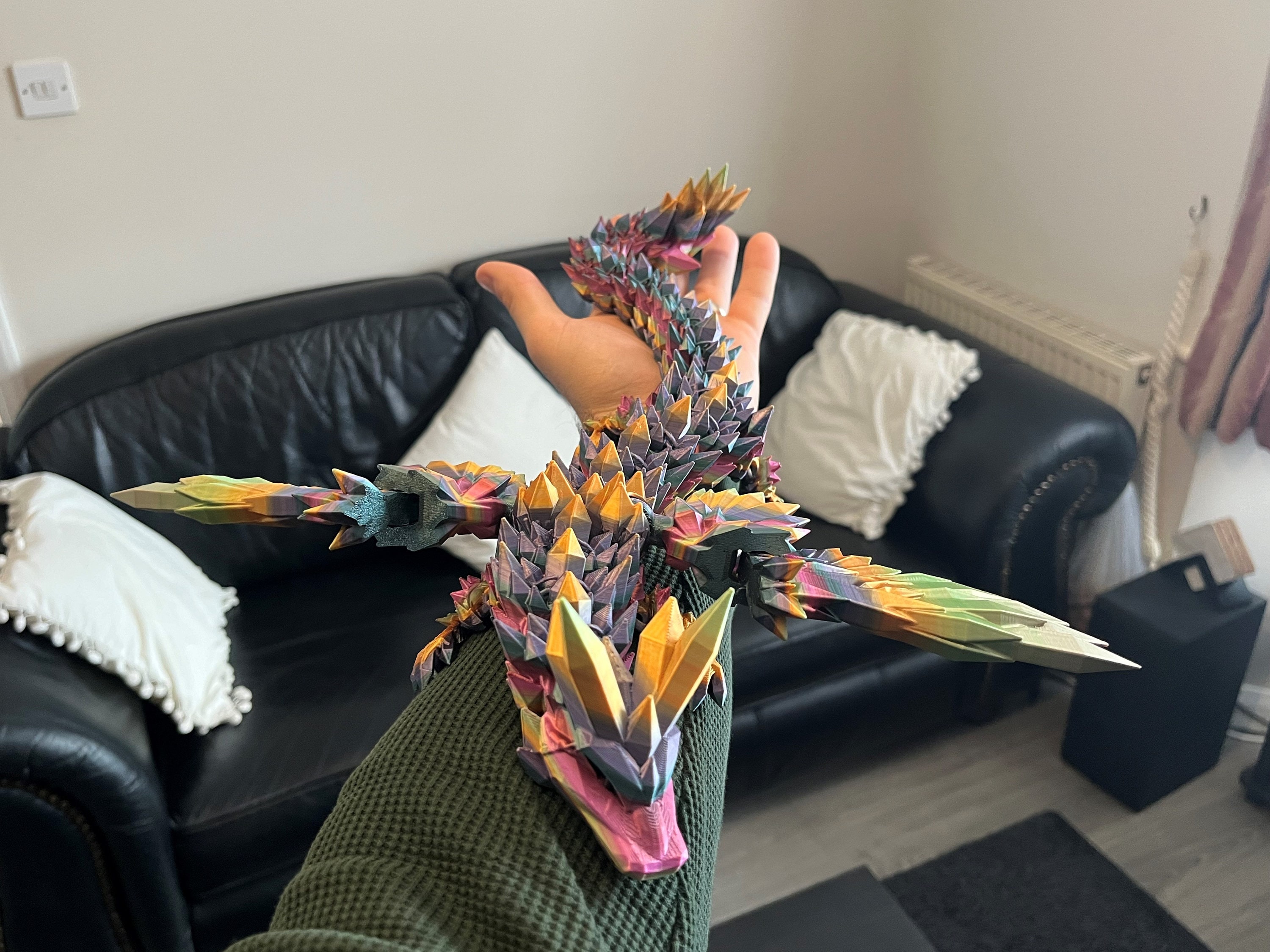 Flexible Dragon - Crystal Winged Dragon - Articulated Fidget - 3D ...