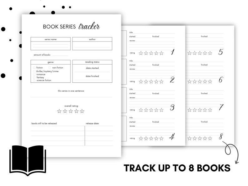 Book Series Tracker | Printable PDF | Fillable | Instant Download | A4 ...