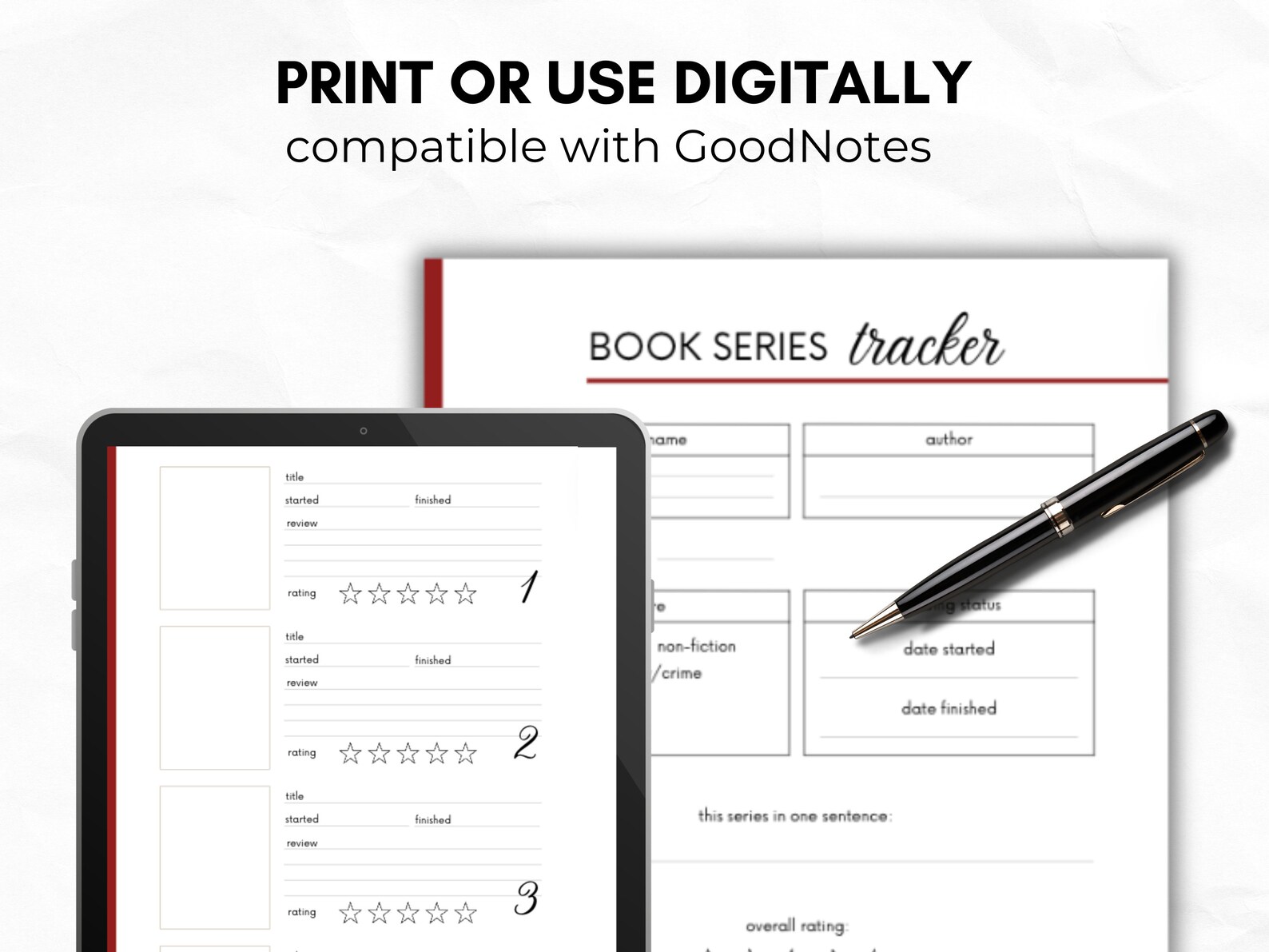 Book Series Tracker Printable PDF Fillable Instant Download A4/a5 ...