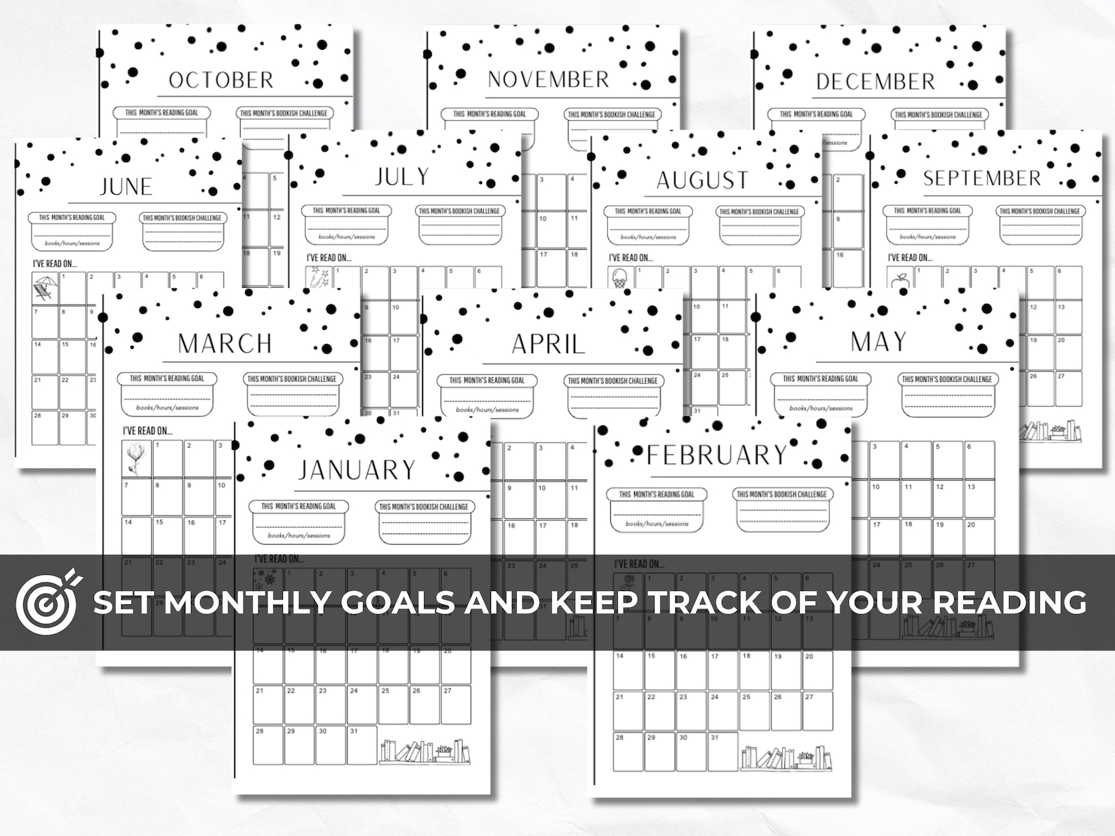 Monthly Reading Tracker | Book Reading Tracker | Reading Tracker ...