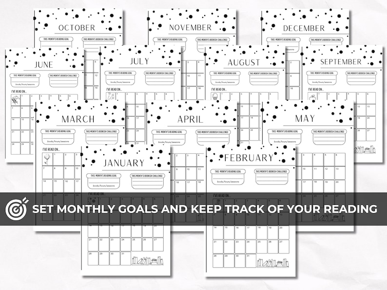 Monthly Reading Tracker | Book Reading Tracker | Reading Tracker ...