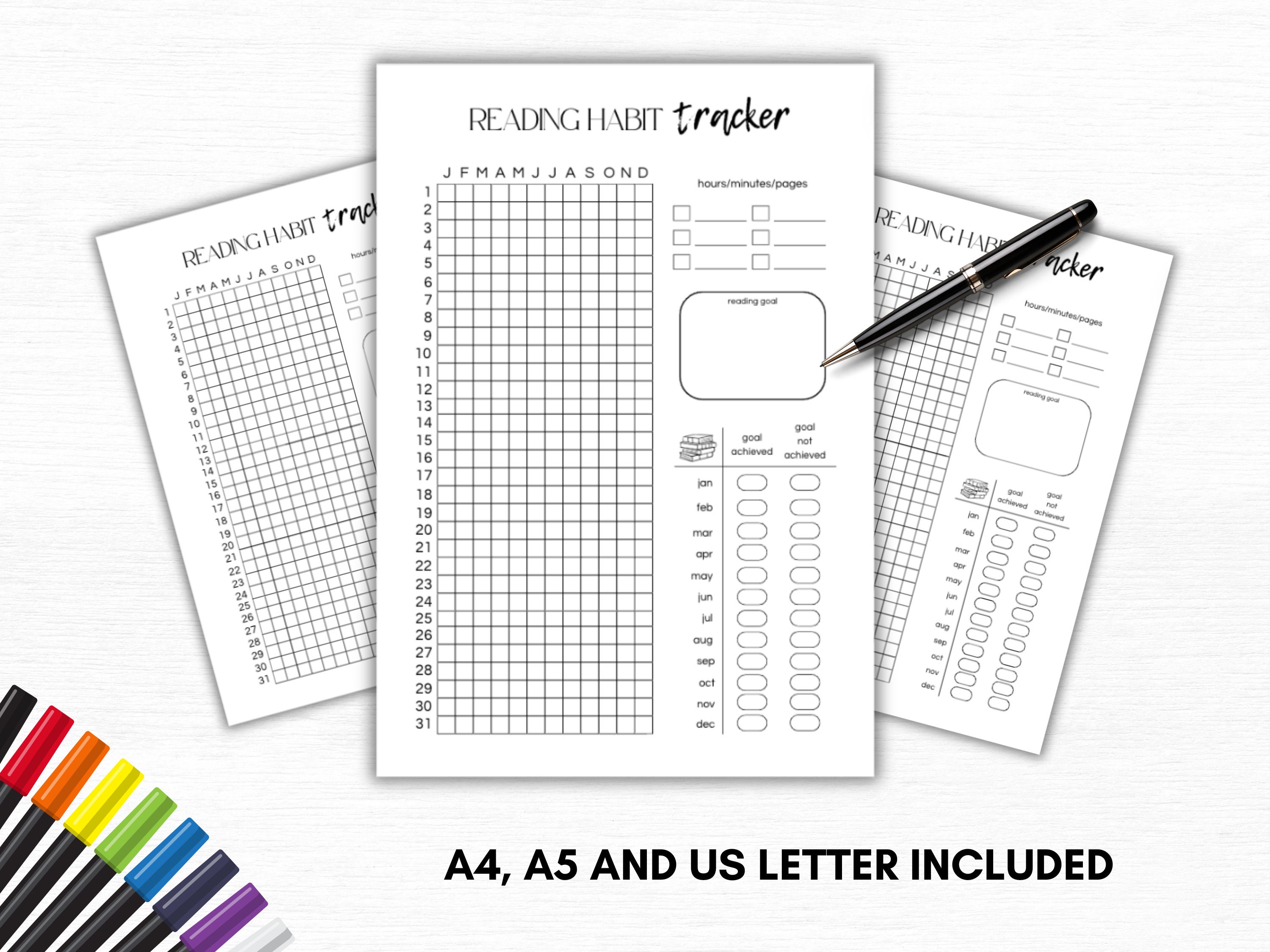 Reading Habit Tracker | Printable Tracker | Daily Habit Tracker | PDF ...