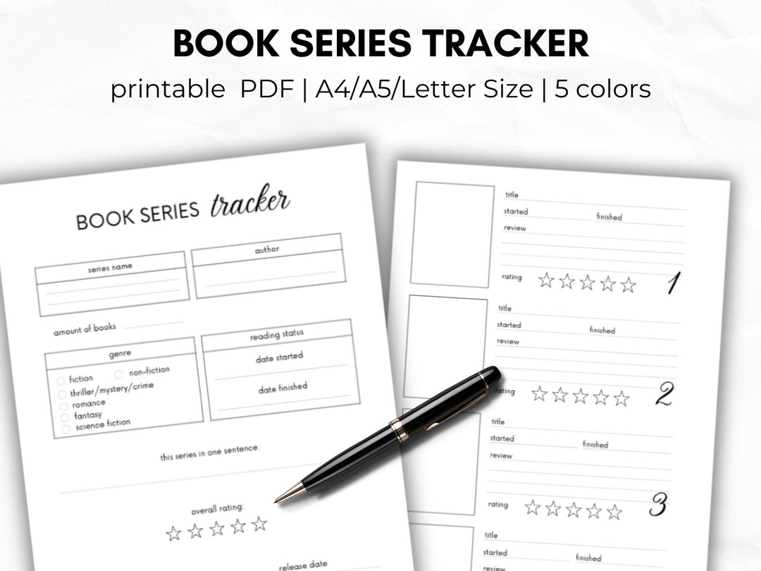 Book Series Tracker | Printable PDF | Fillable | Instant Download | A4 ...