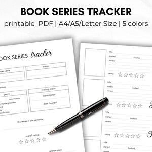 Book Series Tracker Printable PDF Fillable Instant Download A4/a5 ...