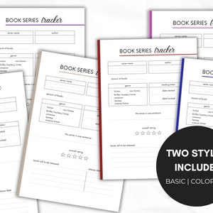 Book Series Tracker Printable PDF Fillable Instant Download A4/a5 ...