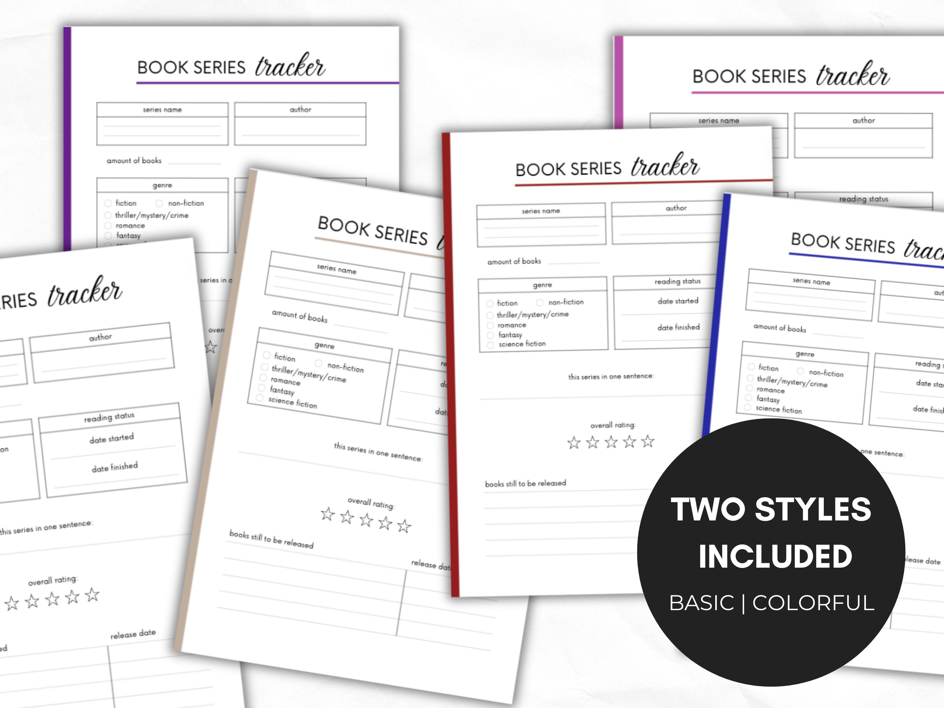 Book Series Tracker | Printable PDF | Fillable | Instant Download | A4 ...