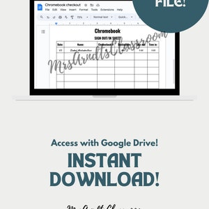 Classroom Chromebook Checkout Form *** Classroom Management** INSTANT ...