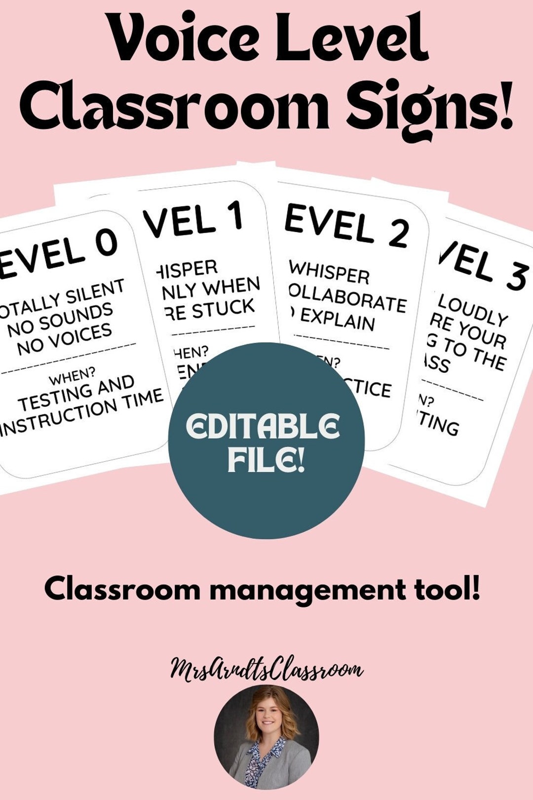 Classroom Voice Level Printable Signs SIMPLE ELEGANT - Etsy