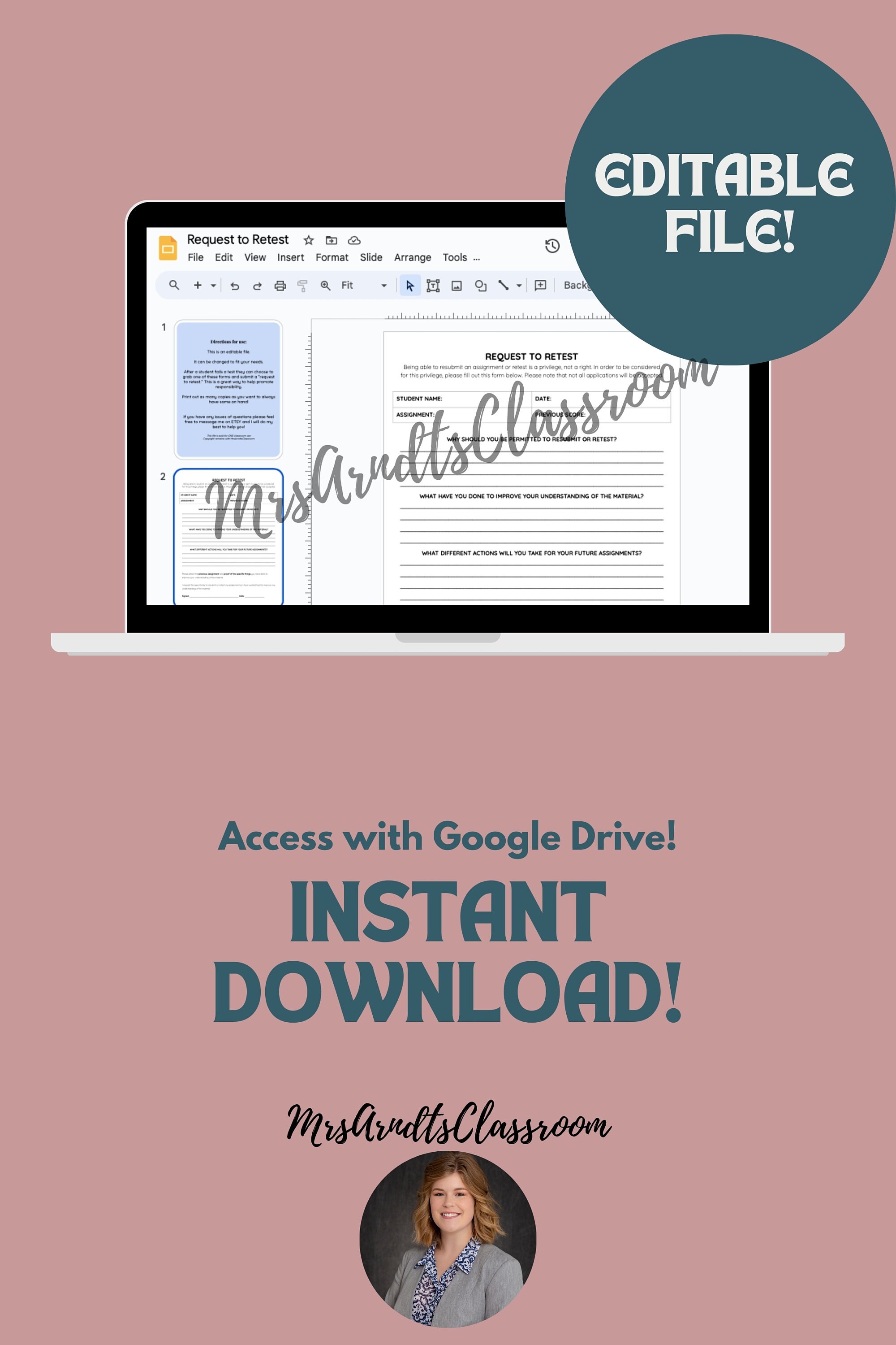 Classroom "request to Retest" ** INSTANT DOWNLOAD - Etsy