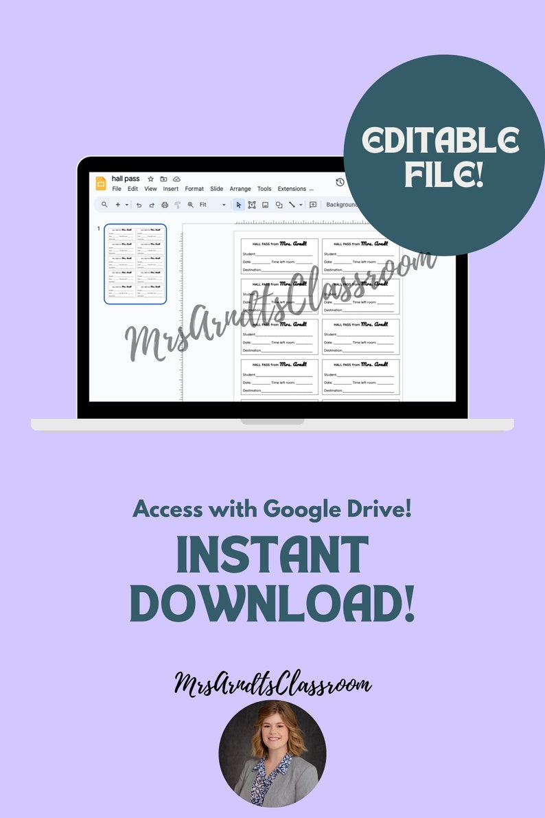 Classroom Hall Pass ** INSTANT DOWNLOAD - Etsy