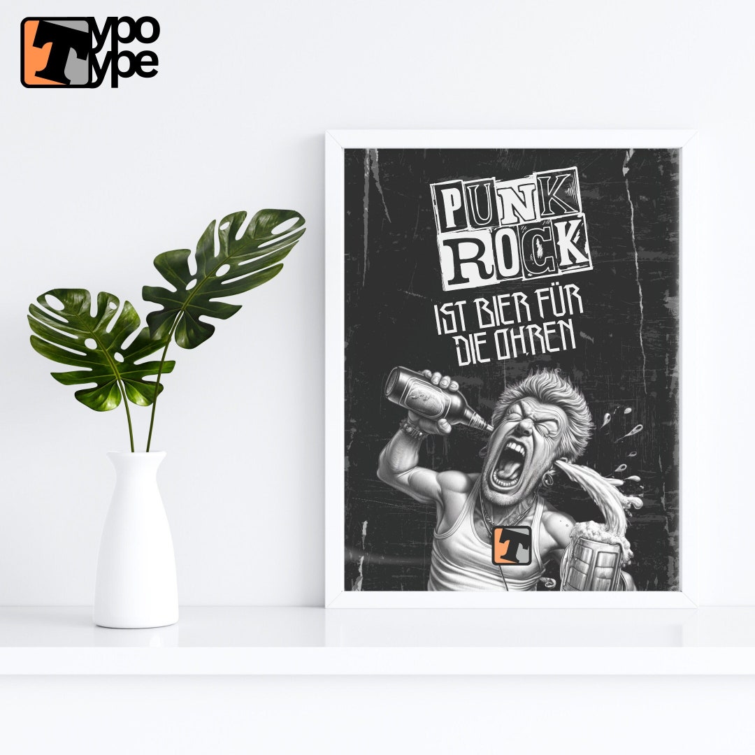 Cool Punk Rock Poster for Real Punk Rock Fans Beer, Alcohol and Hard ...