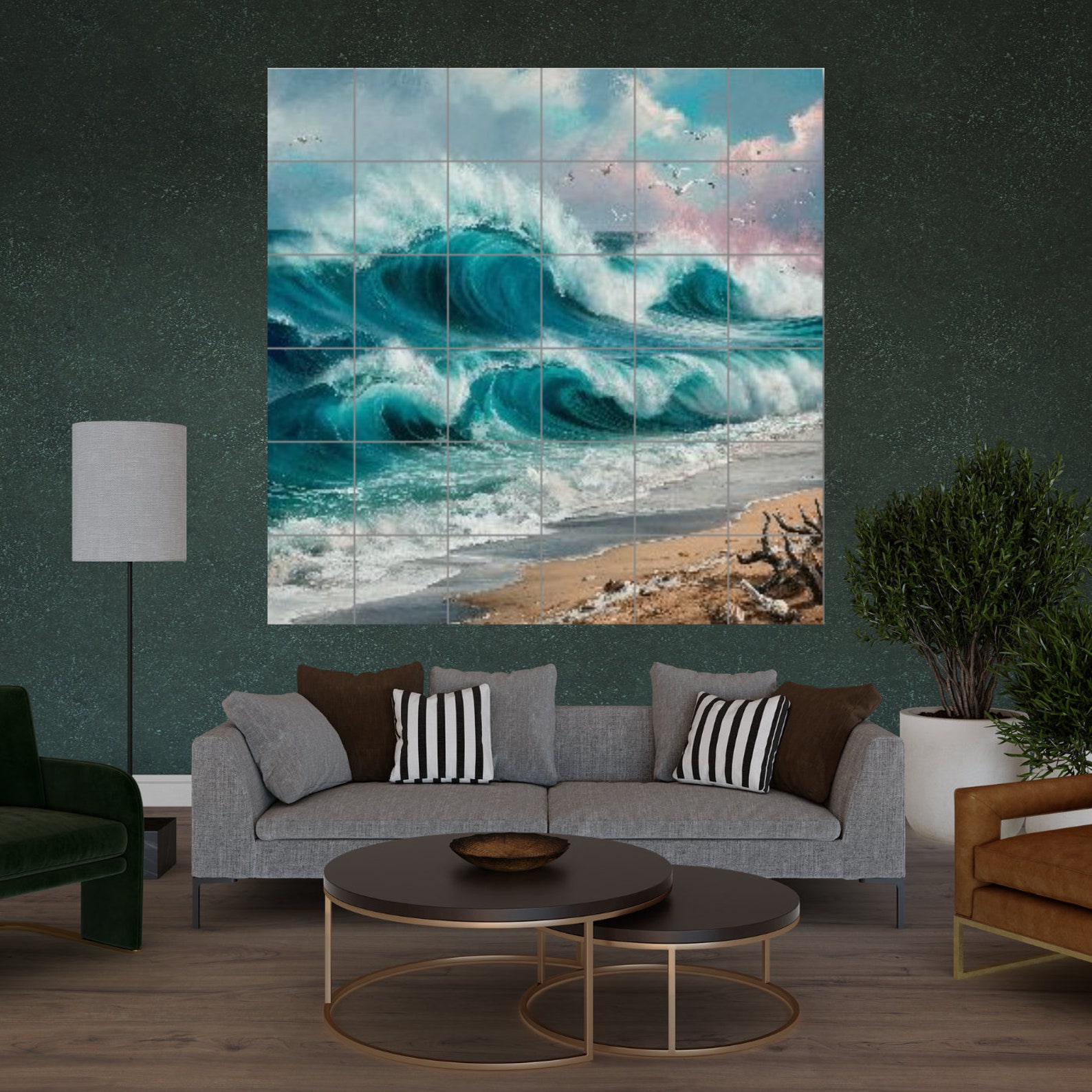 Majestic Ocean Wave Wall Puzzle 1.8m X 1.8m Dynamic Seascape Art, 36 ...
