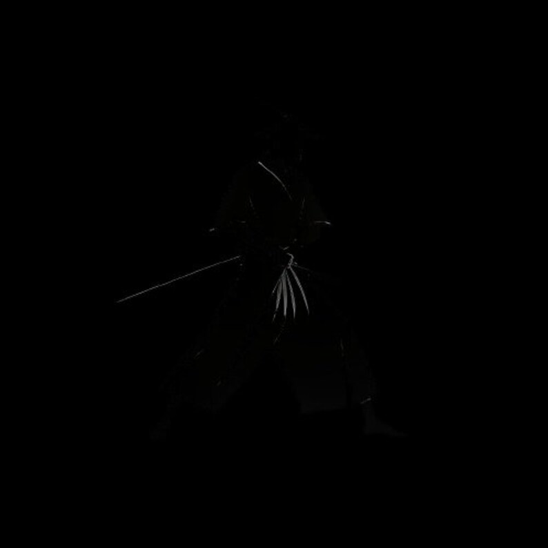 Minimalist Samurai Silhouette SVG and STL Files Modern Japanese Warrior ...