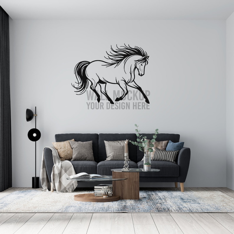Silueta de caballo elegante SVG, Dxf Archivos SVG y DXF para Cnc, corte ...