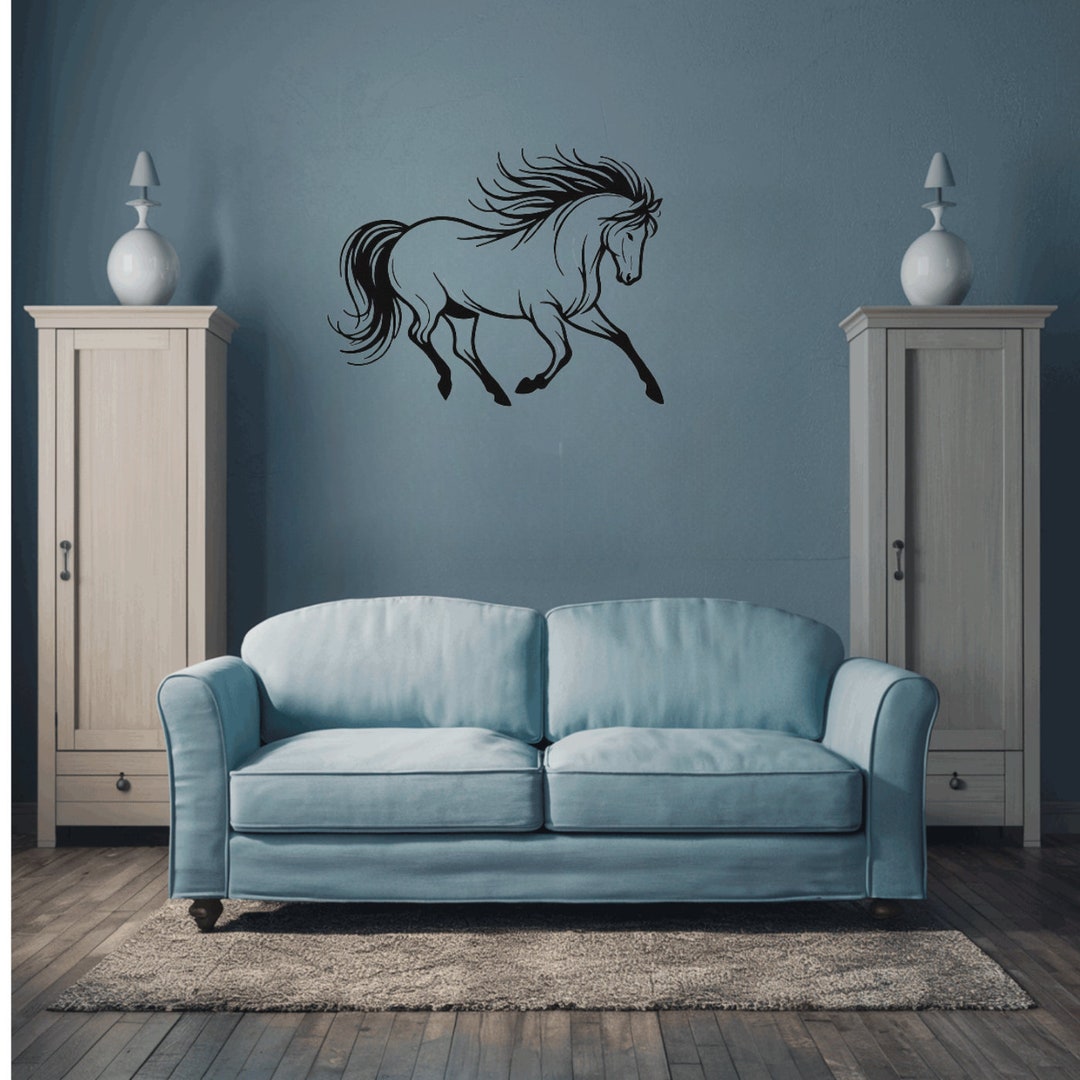 Silueta de caballo elegante SVG, Dxf Archivos SVG y DXF para Cnc, corte ...