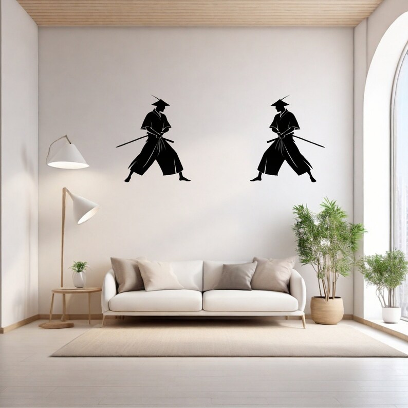 Minimalist Samurai Silhouette SVG and STL Files Modern Japanese Warrior ...