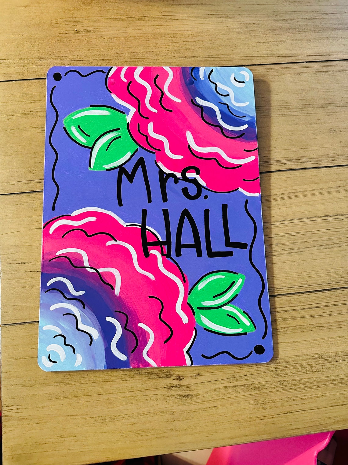 Hand Painted Flower Clipboard - Etsy